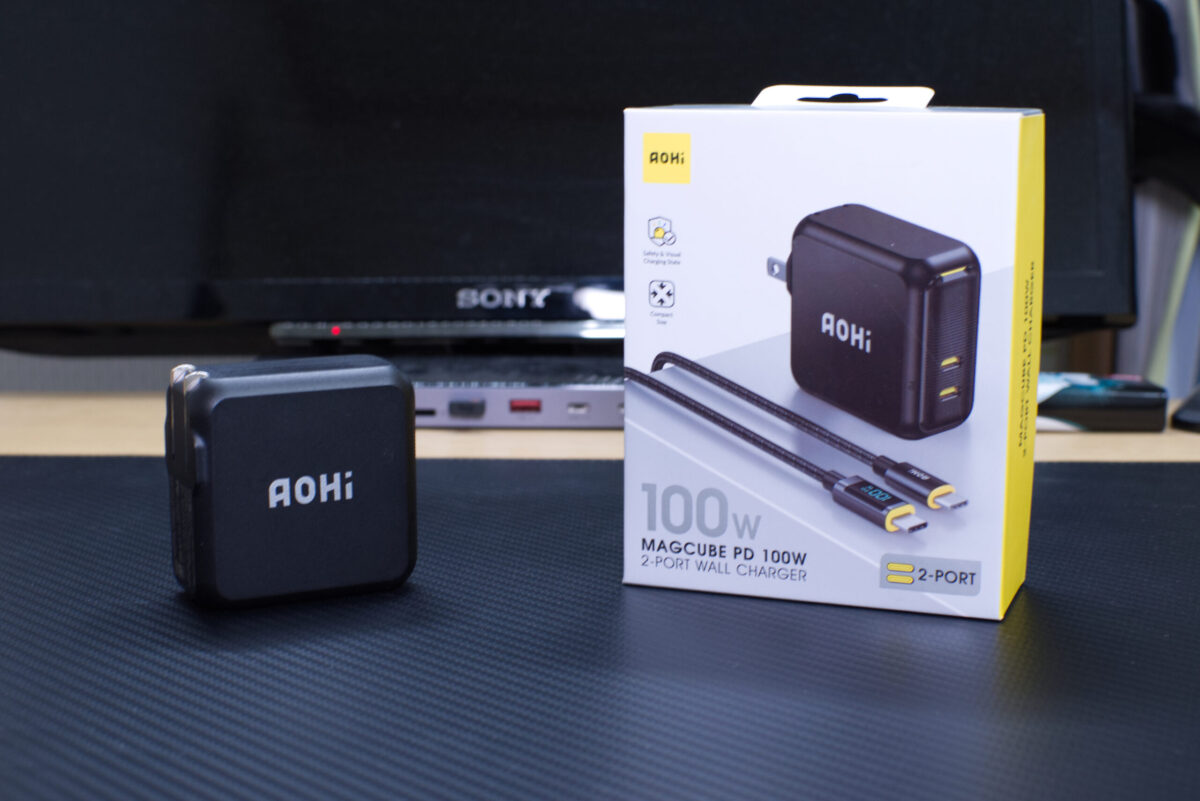 【AOHI MAGCUBE PD 100W】PCとiPad Proを同時に充電できる2ポート充電器をレビュー | ポテイモブログ